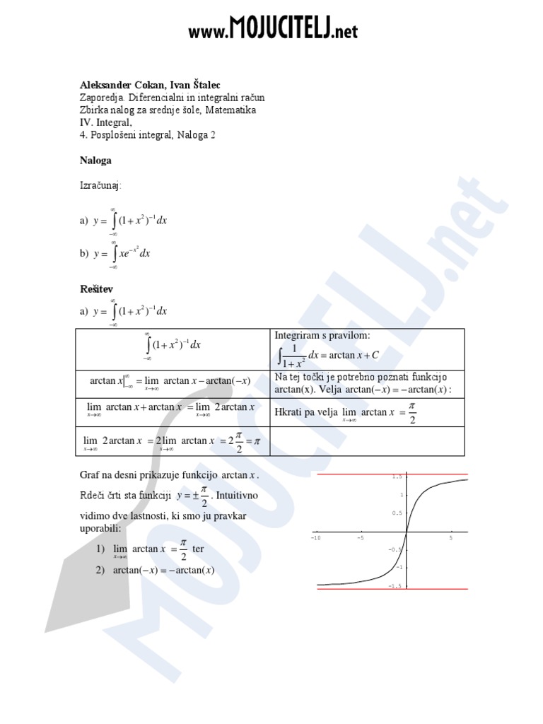 Integral (Iv) Posplosen Integrall (4) Naloga2 | PDF