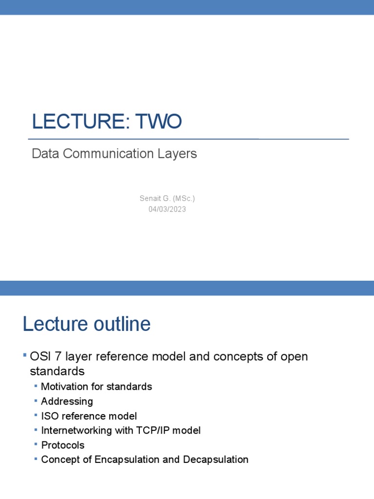 Lecture Two Pdf Osi Model Internet Protocol Suite