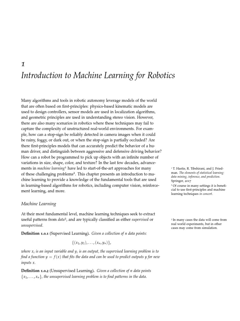 Machine Learning for Robotics: An Introduction to Supervised Learning ...