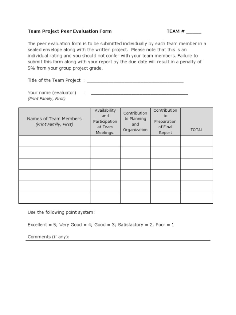 Peer Evaluation | PDF