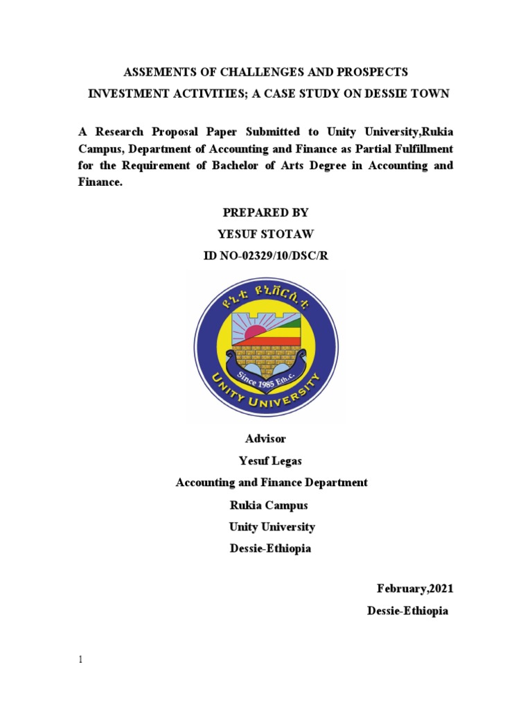 Yesuf Research (1) .Docx..bak | PDF | Investing | Economics