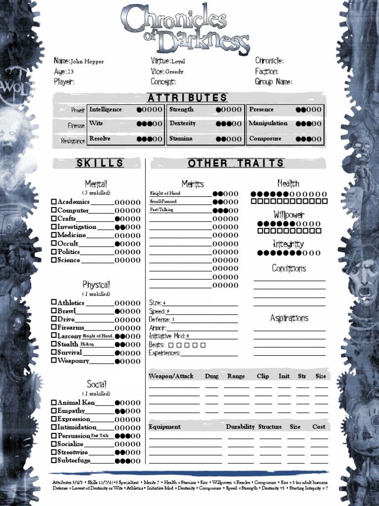 CofD GodMachine 1-Page Interactive | PDF | Psychology | Cognitive Science