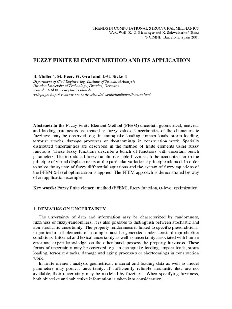 Fuzzy Finite Element Method and Its Application | PDF | Function (Mathematics) | Finite Element ...