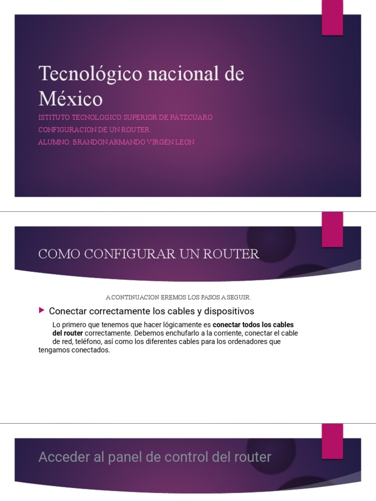 Configuracion de Un Router | PDF | Enrutador (Computación) | Contraseña