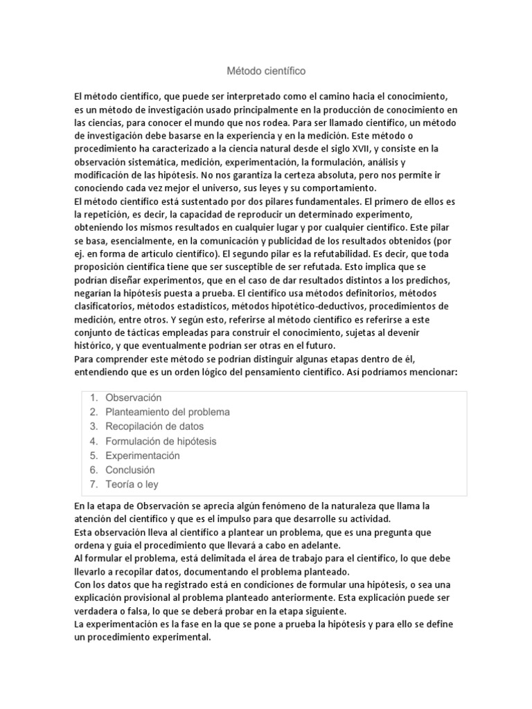 Metodo Cientifico Pdf Pdf Método Científico Hipótesis