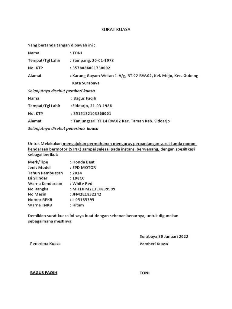 Surat Kuasa | PDF