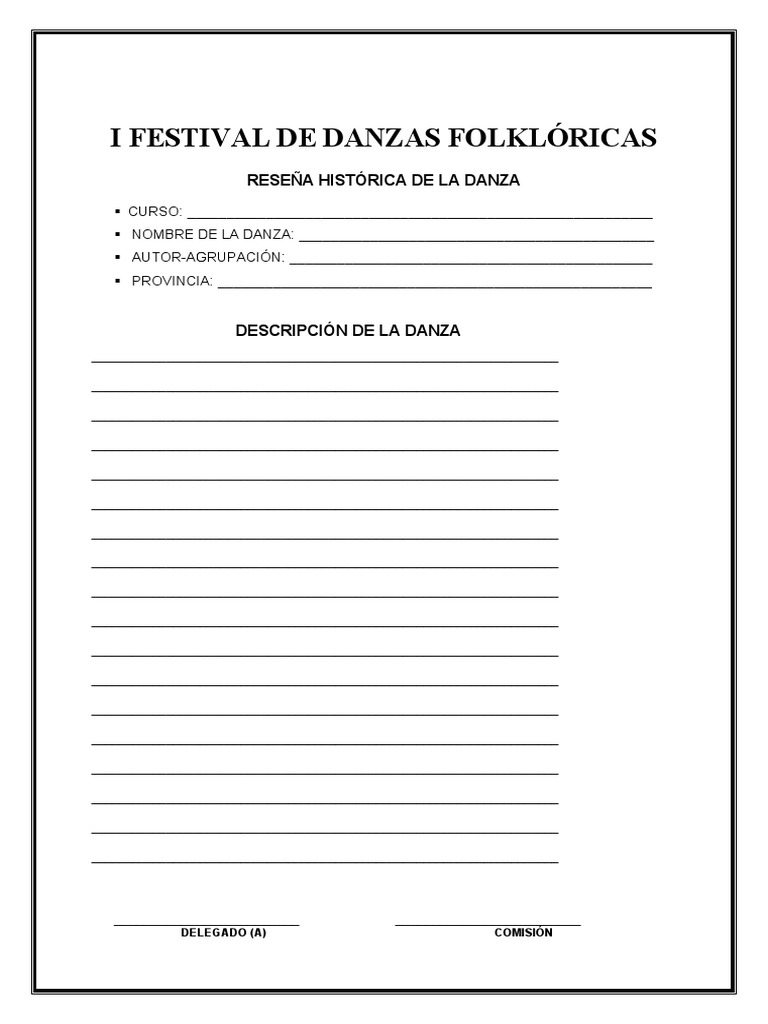 Anexos Proyecto Festival de Danza | PDF