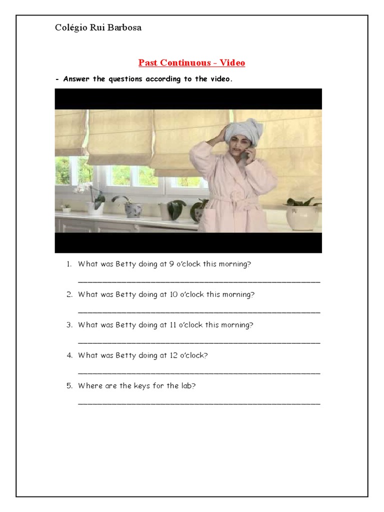 Past Continuous Activity 1 | PDF