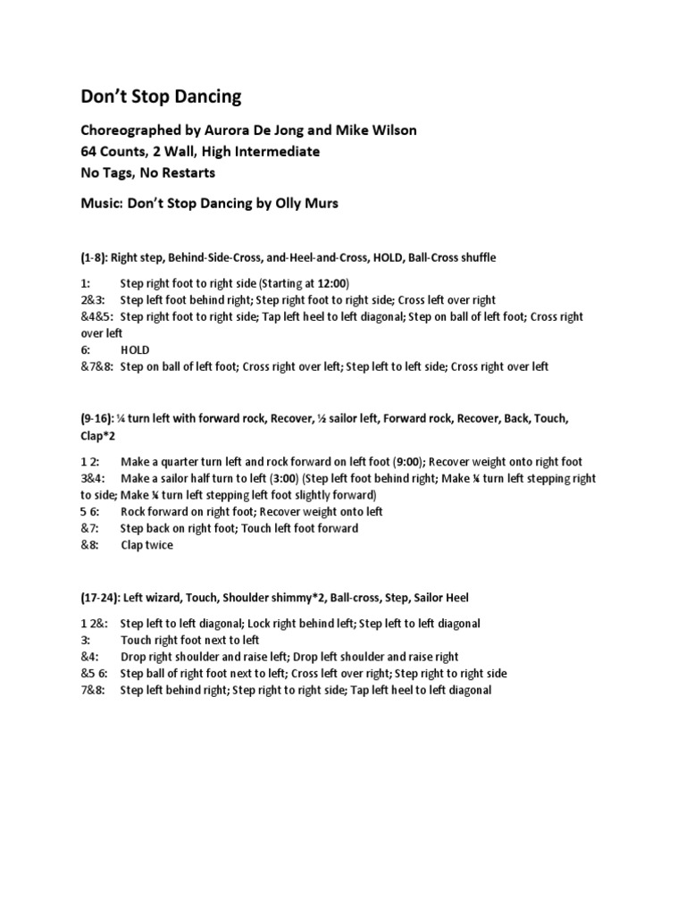 Advanced Line Dance Routine | PDF | Foot