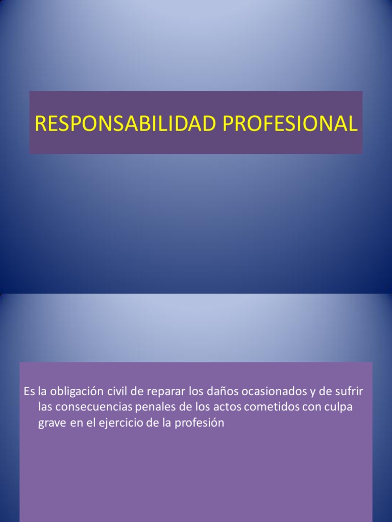 Responsabilidad Profesional PDF | PDF