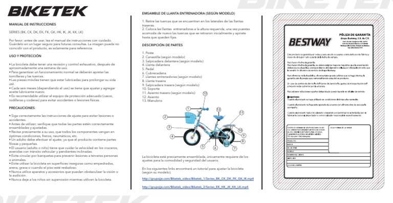 Manual Biketek 2021 | PDF | Neumático | Vehículo de motor