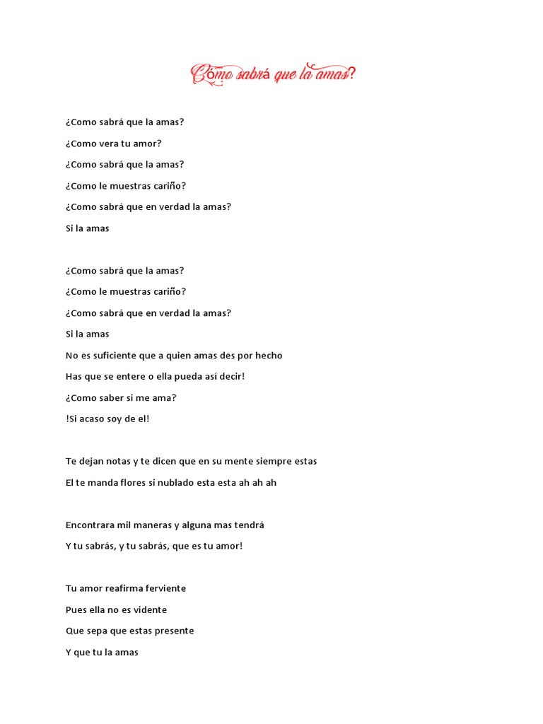 Cómo saber si la amas realmente | PDF | Poesía