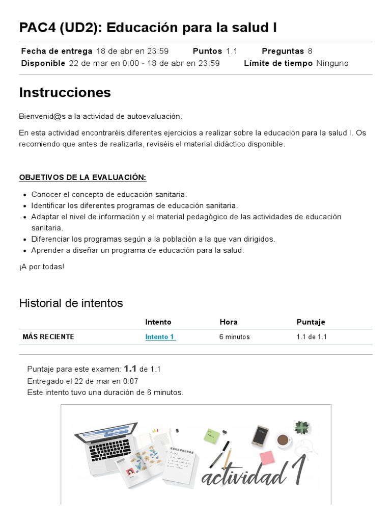PAC4 (UD2)_ Educación para la salud I _ Educación para la salud | PDF | Educación para la salud ...