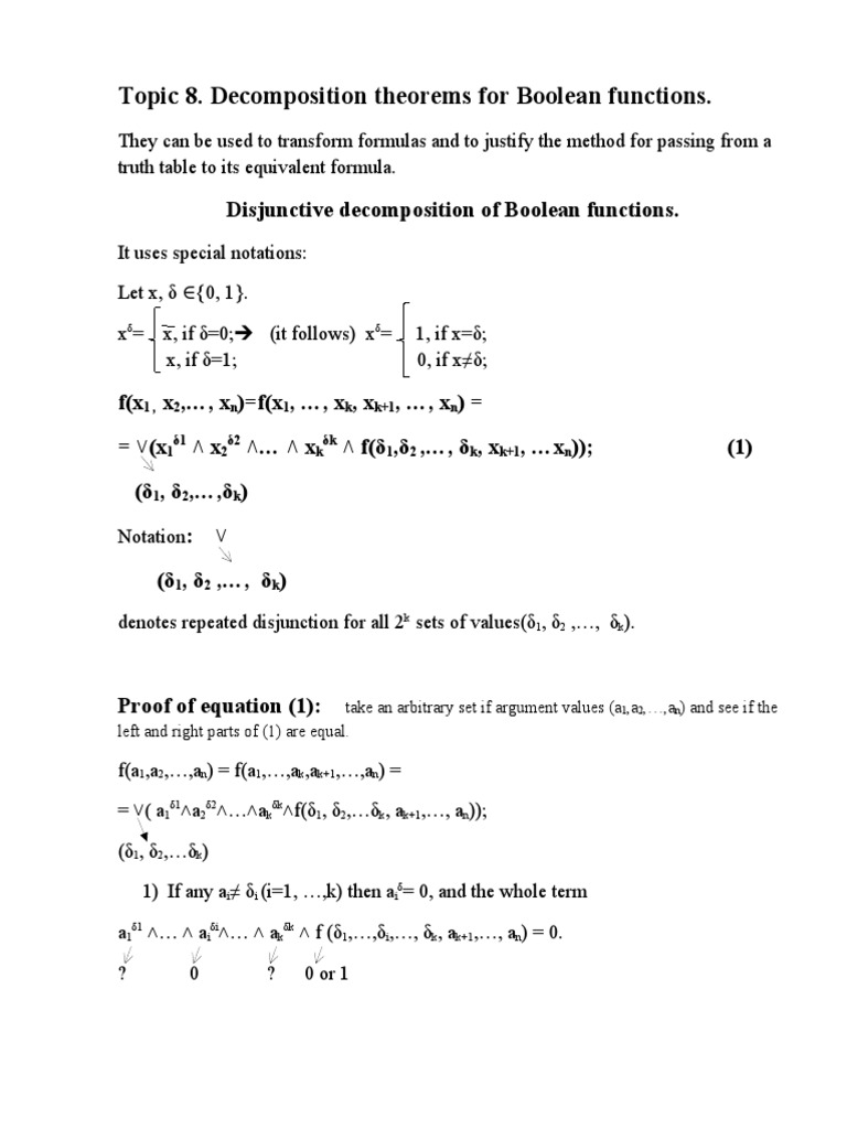 Lecture 6 Topics 8 9 Decomposition Theorem Duality Principle Pdf Boolean Algebra Teaching