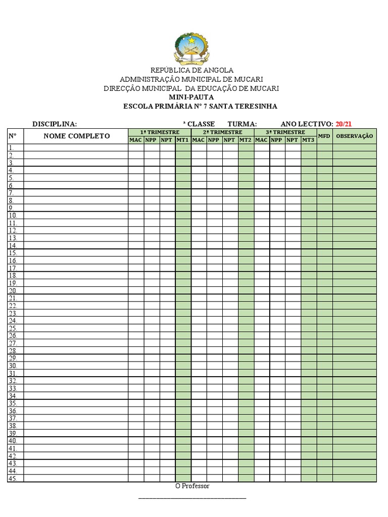 Modelo de Mini-Pauta | PDF
