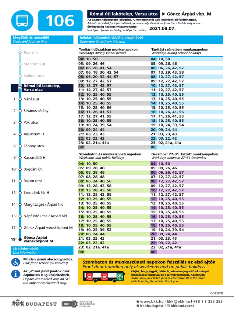 106 Busz Menetrend | PDF