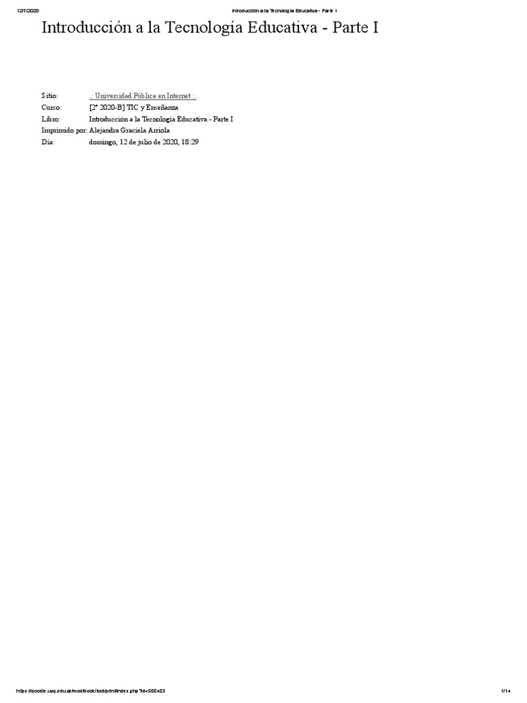 Introducción A La Tecnología Educativa - Parte I | PDF | Tecnologia ...