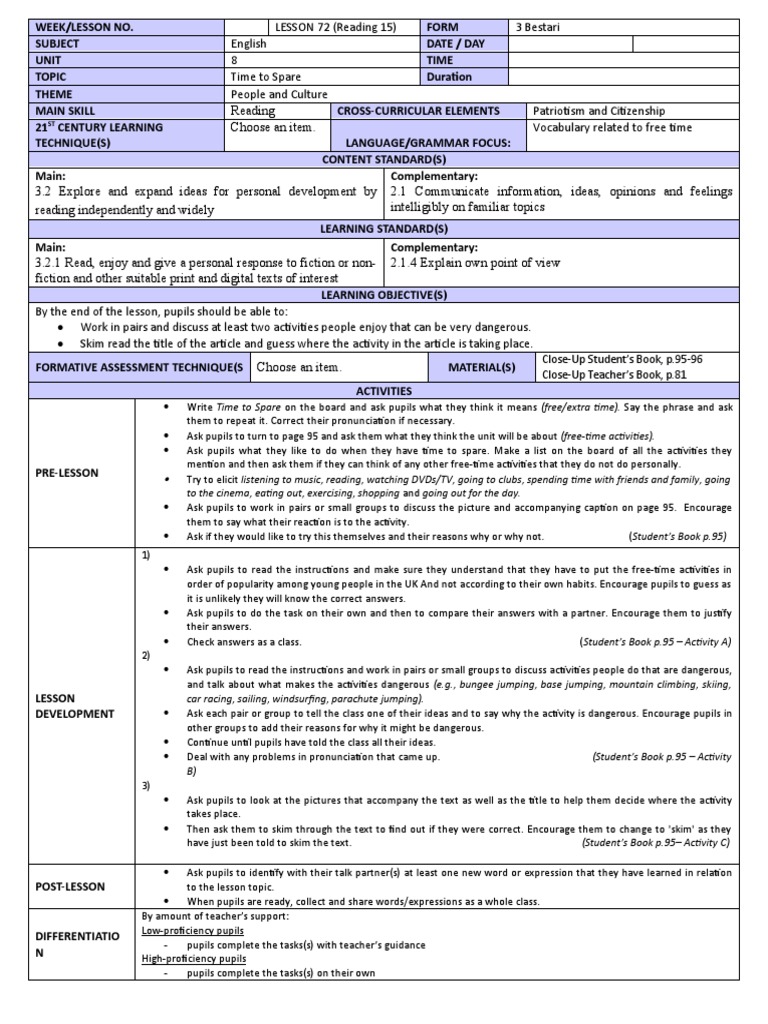 Lesson 72 | PDF | Differentiated Instruction | Cognitive Psychology
