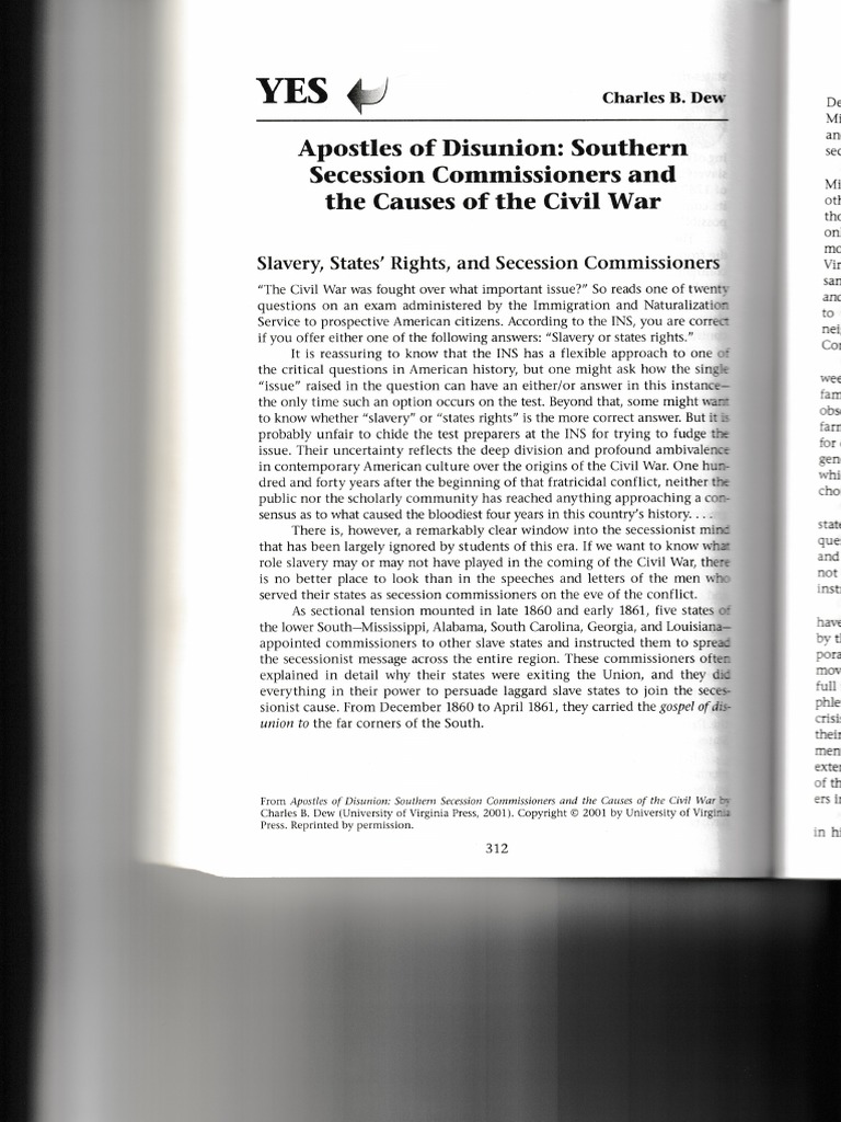 Apostles of Disunion - Dew | PDF | Southern United States | The United ...