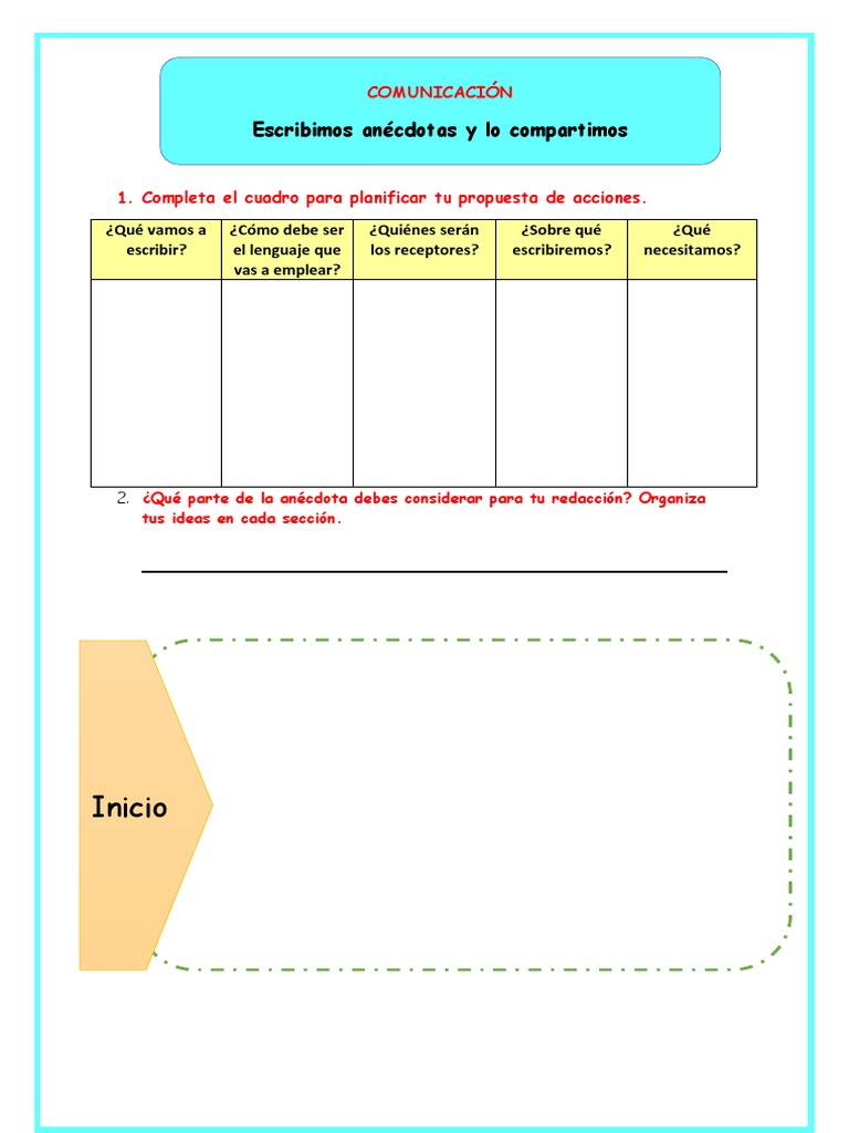 Guía para planificar y escribir una anécdota efectiva | PDF
