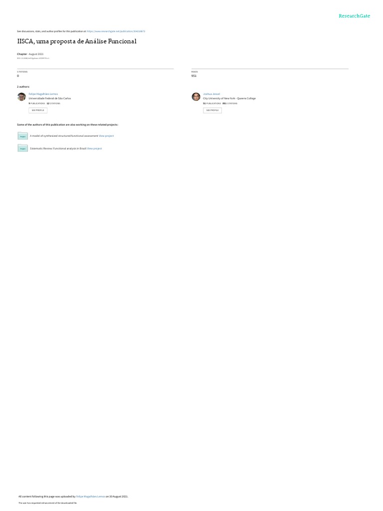 IISCA, Uma Proposta de Análise Funcional: Felipe Magalhães Lemos Joshua ...