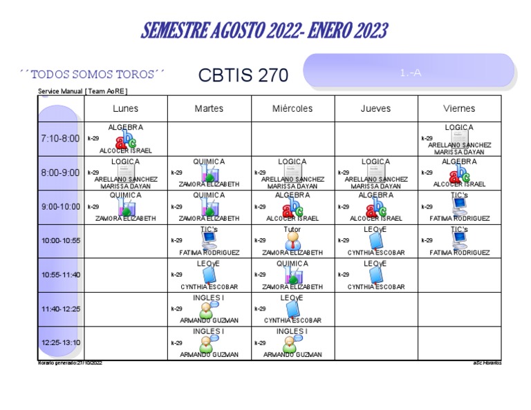 Semestre Agosto 2022-Enero 2023: CBTIS 270 | PDF