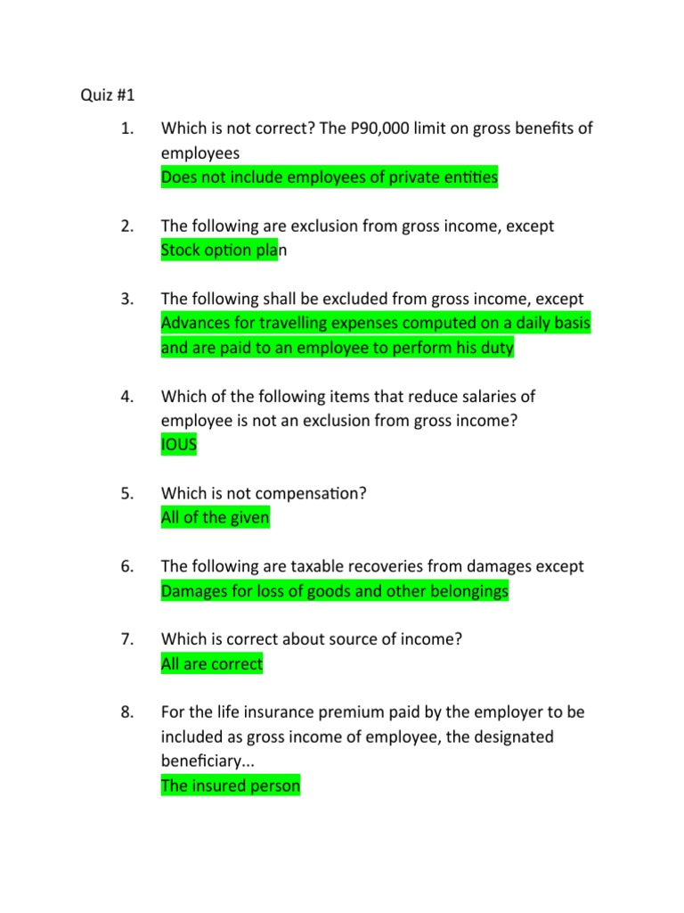 Taxation Reviewer | Download Free PDF | Tax Deduction | Gross Income