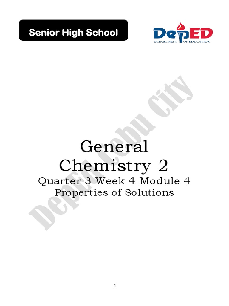 Quarter 3 Week 4 Module 4 - General Chemistry 2 - 2nd Edition - Removed ...