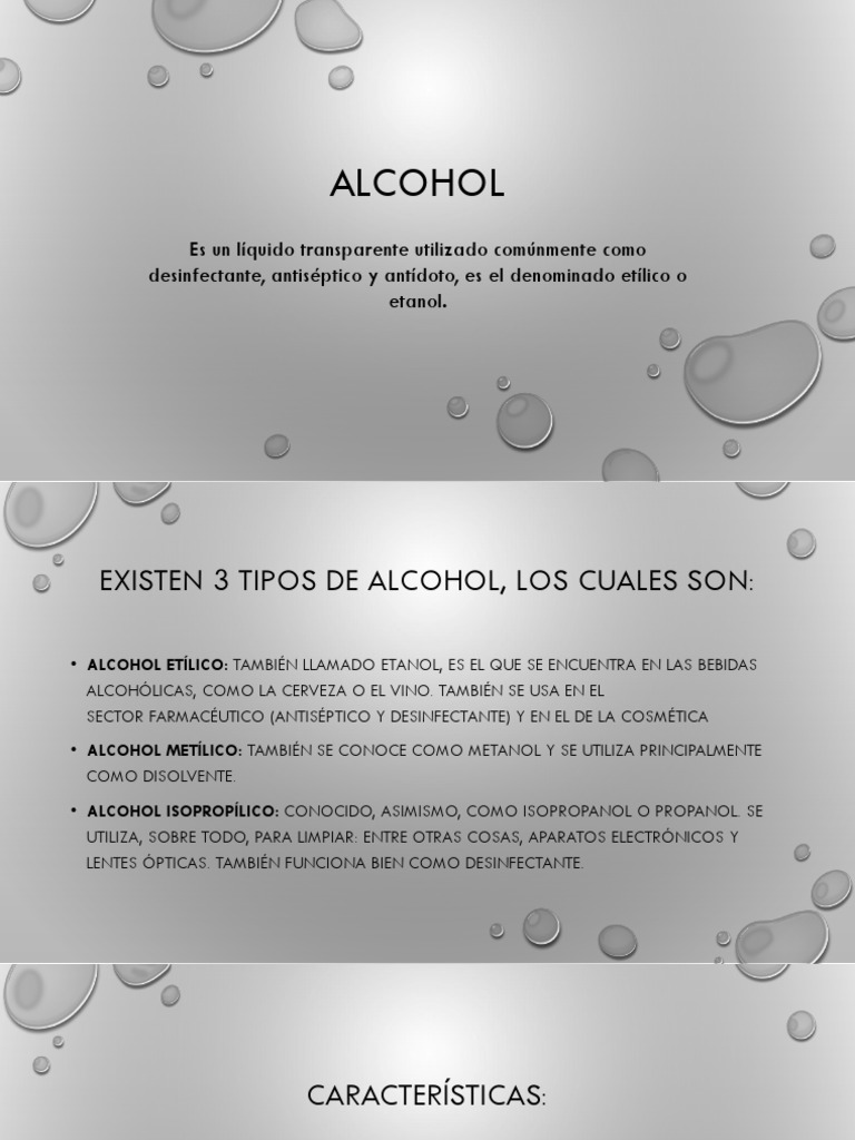 Los usos y tipos de alcohol, sus características y aplicaciones médicas ...