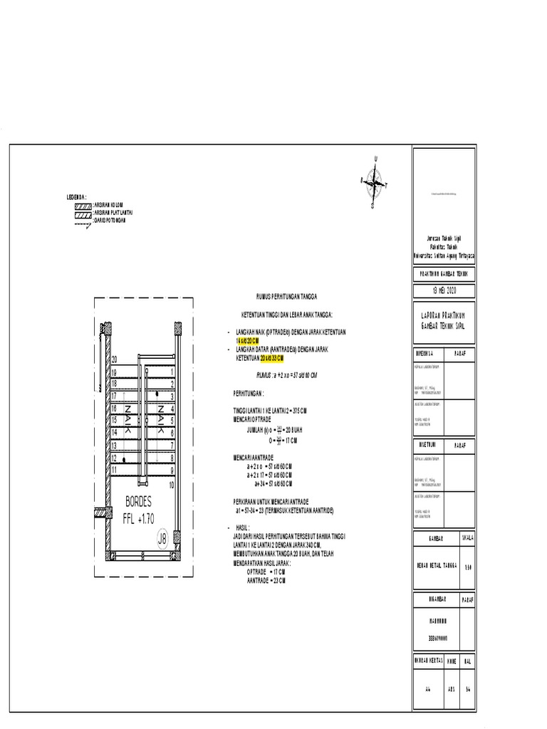Bordes FFL +1.70: Legenda:: Arsiran Kolom: Arsiran Plat Lantai: Garis ...