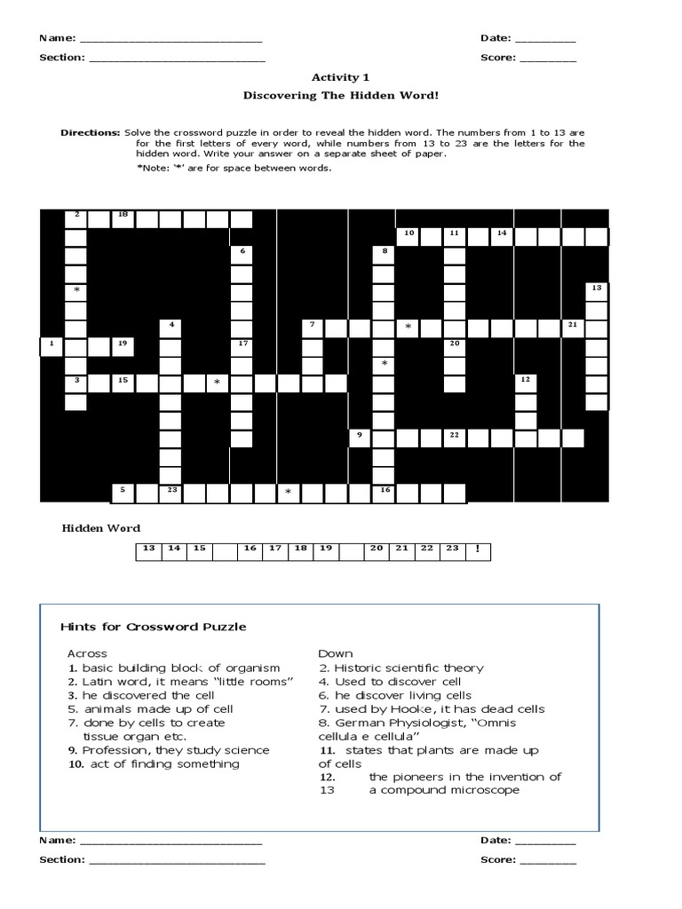 The Cell Theory Activity 1 and 2 | PDF | Science | Biology