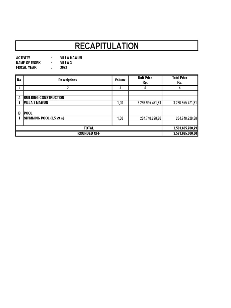 Rekap Boq Room 1 PDF | PDF