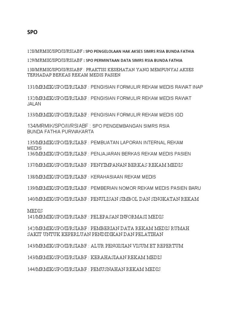 Macam Macam Spo | PDF