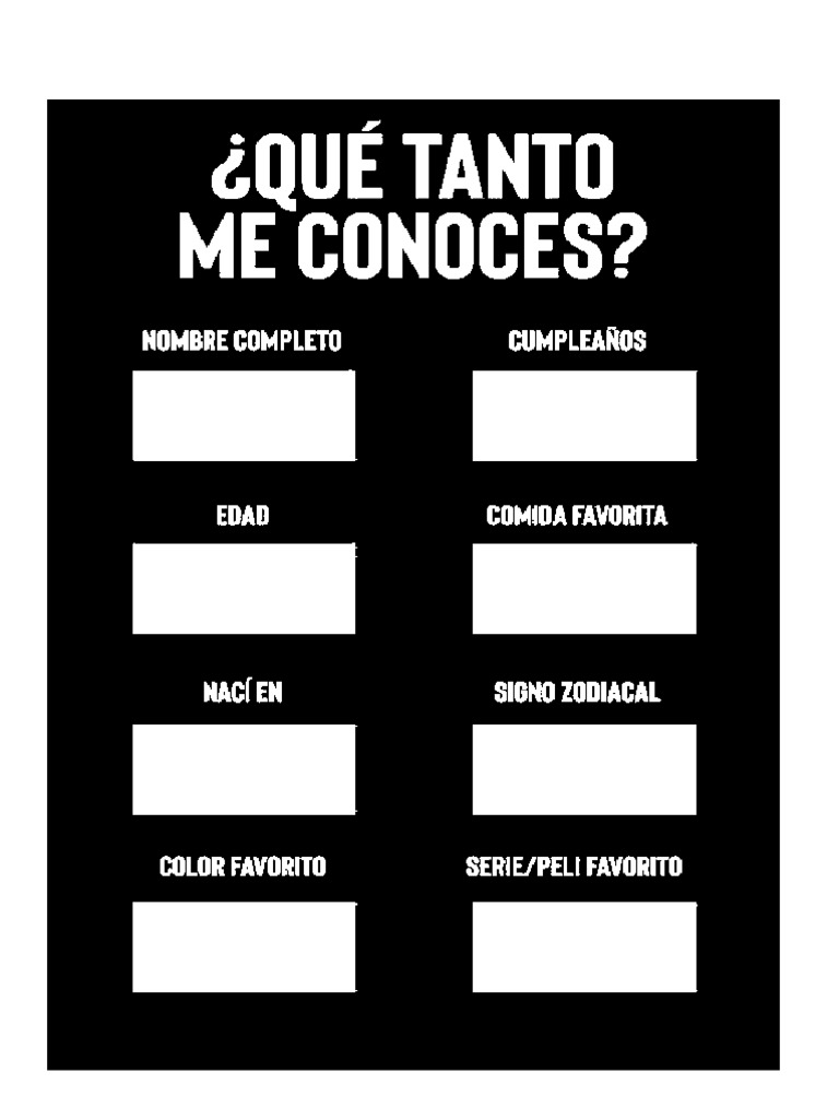 Que tanto me conoces (imagen) | PDF