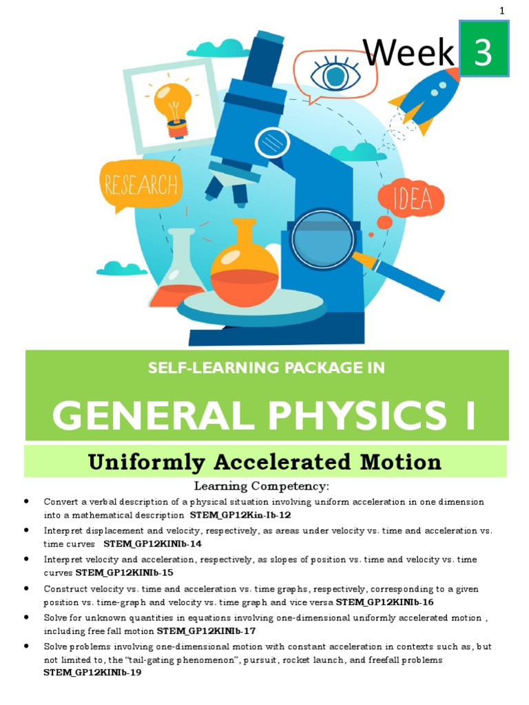SLM General Physics 1 3rdWk PDF | PDF | Velocity | Acceleration
