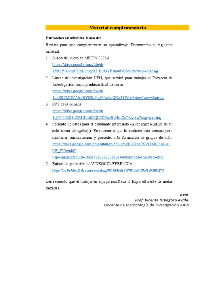 Material Complementario - Semana 1 | PDF
