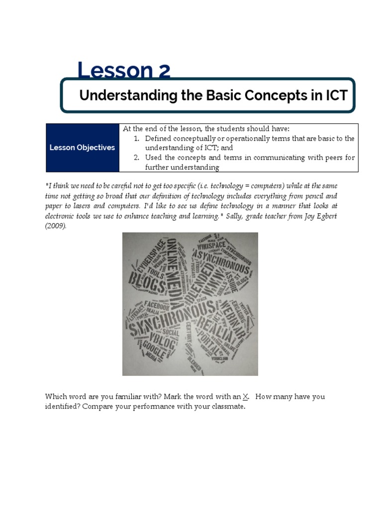 LESSON 2 Understanding Basic Concepts of ICT | PDF | Internet ... LESSON 2 Understanding Basic Concepts of ICT | PDF | Internet ...