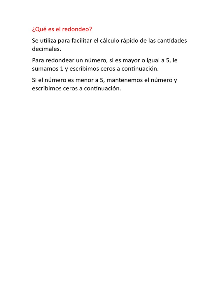 Guía Básica de Redondeo Numérico | PDF | Relaciones personales, crianza ...
