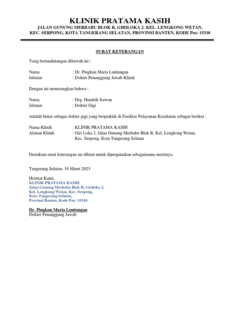 Klinik Pratama Kasih Pdf Pdf