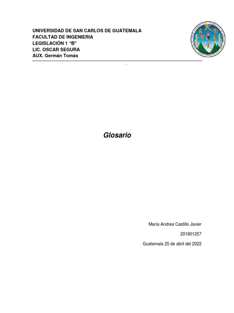 Andrea Castillo - Glosario - B PDF | PDF | Derecho penal | Propiedad