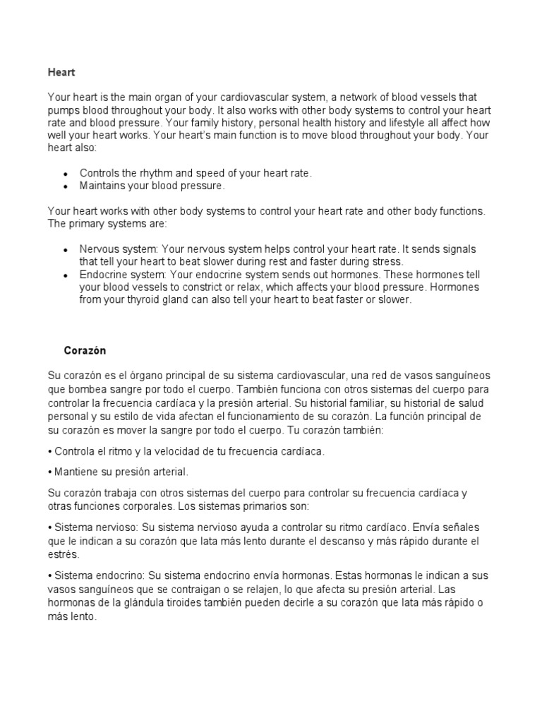 Heart Ingles | PDF | Corazón | Medicina CLINICA