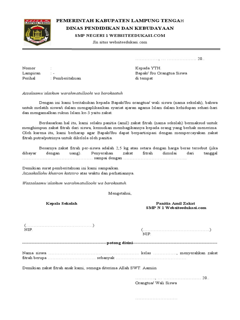 Surat Edaran Zakat Fitrah | PDF