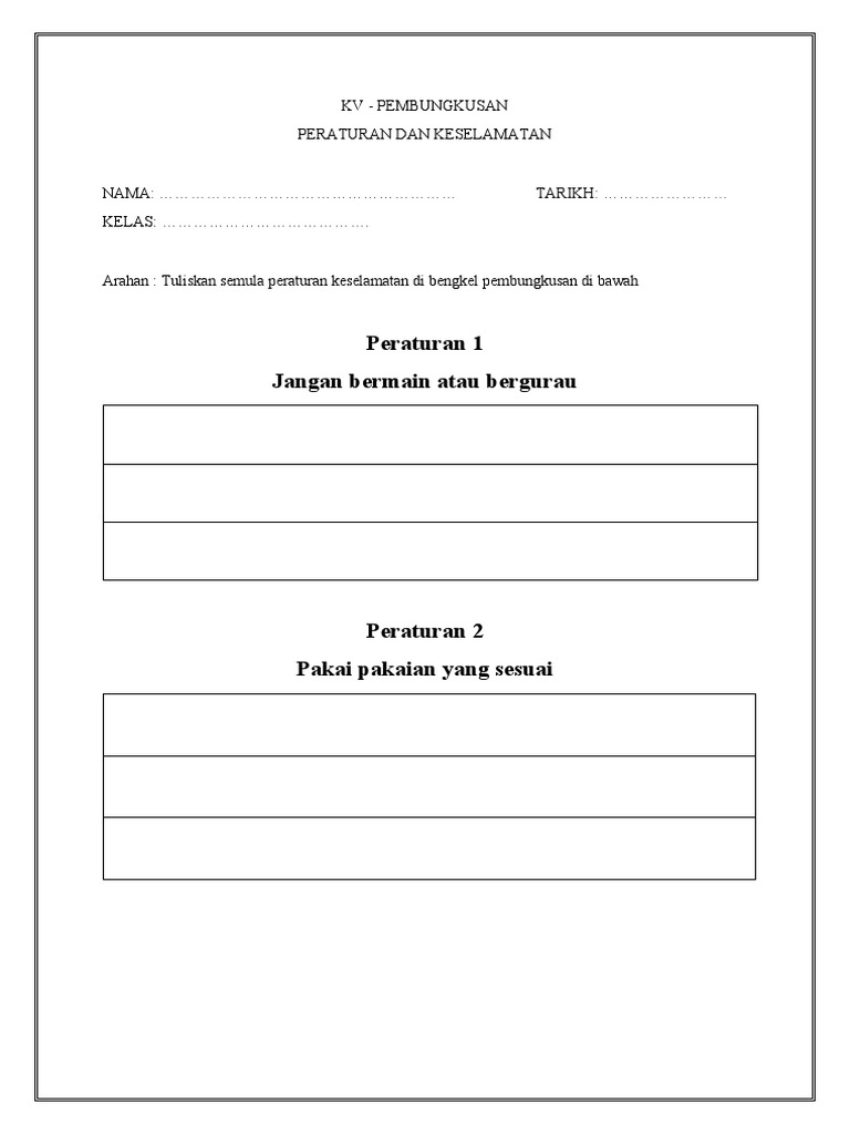 Peraturan Keselamatan Bengkel Pembungkusan | PDF