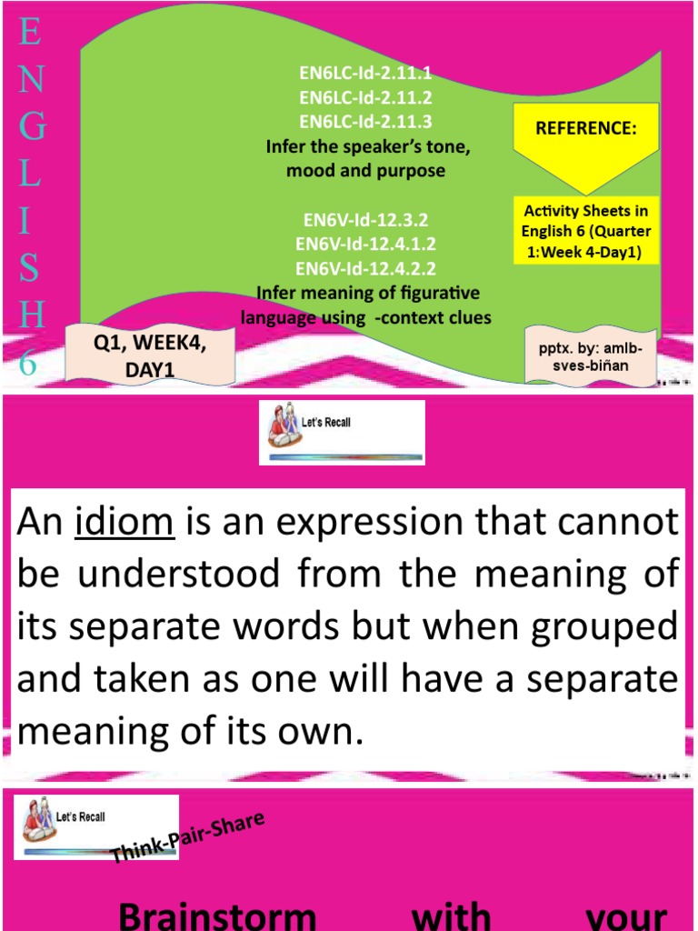 ENG.6, Q1, WEEK4, DAY 1 - Infer The Speaker's Tone, Mood and Purpose ...