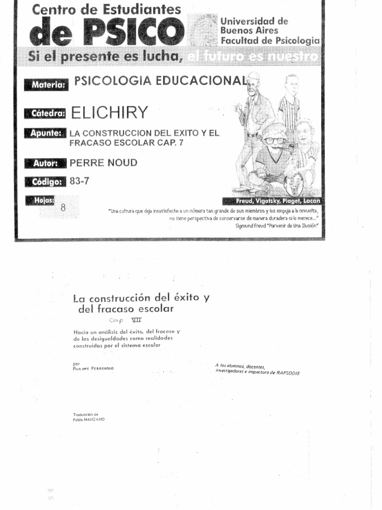 83-33 La Construción Del Exito y El Fracaso Escolar Cap 7 (Perrenoud) | PDF