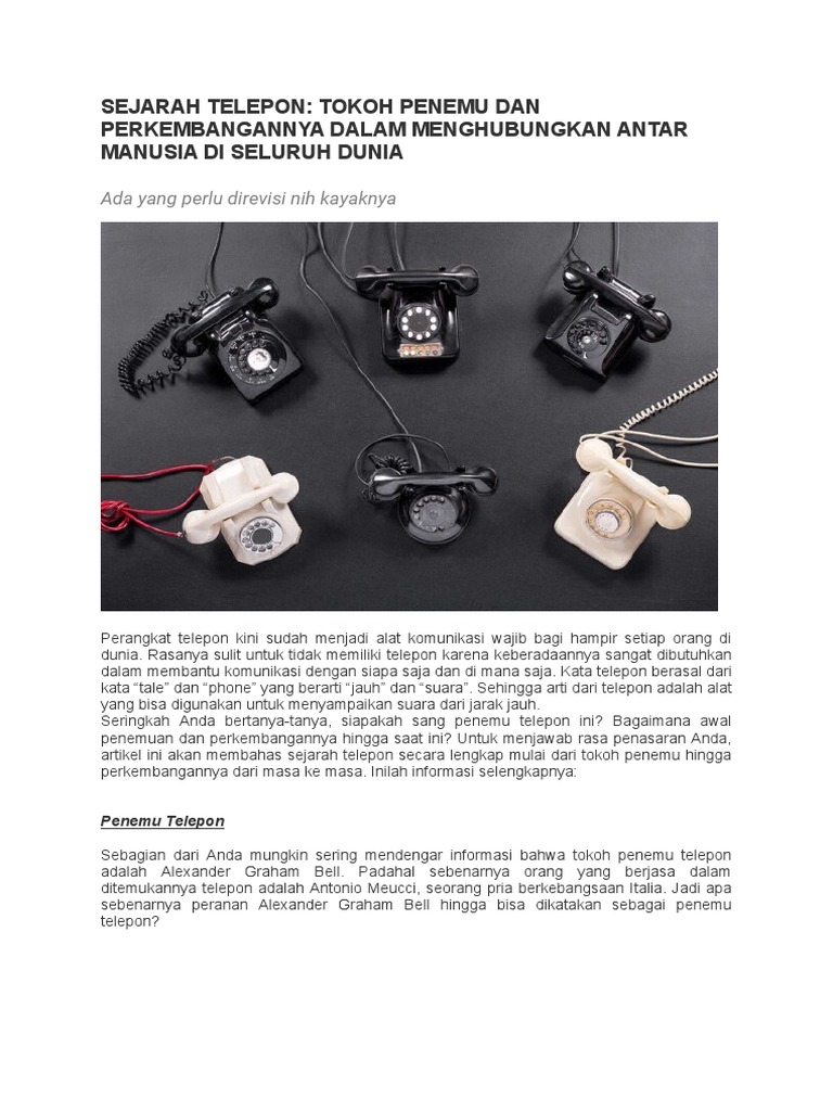Sejarah Telepon | PDF