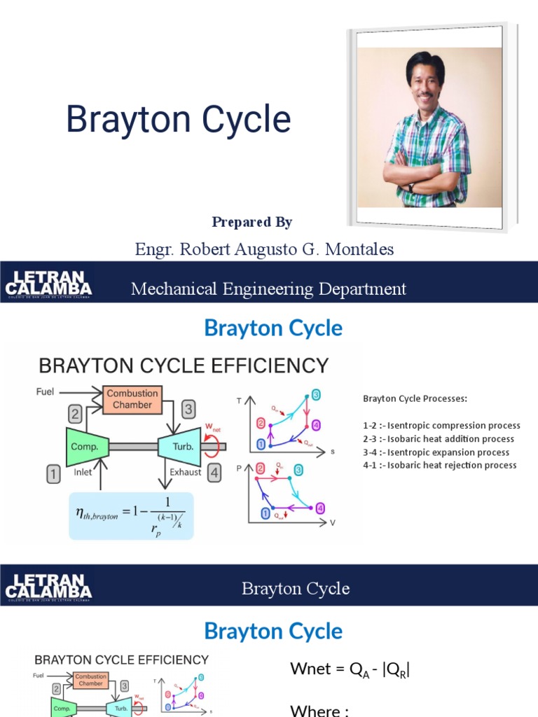Brayton Cycle | PDF | Chemistry | Energy Technology