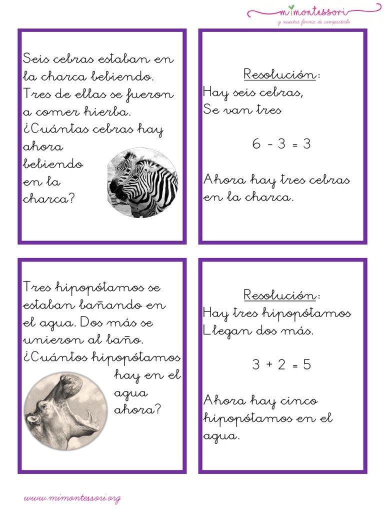 Problemas Sumas y Restas Nivel 1 Animales | PDF | Osos | Oso polar