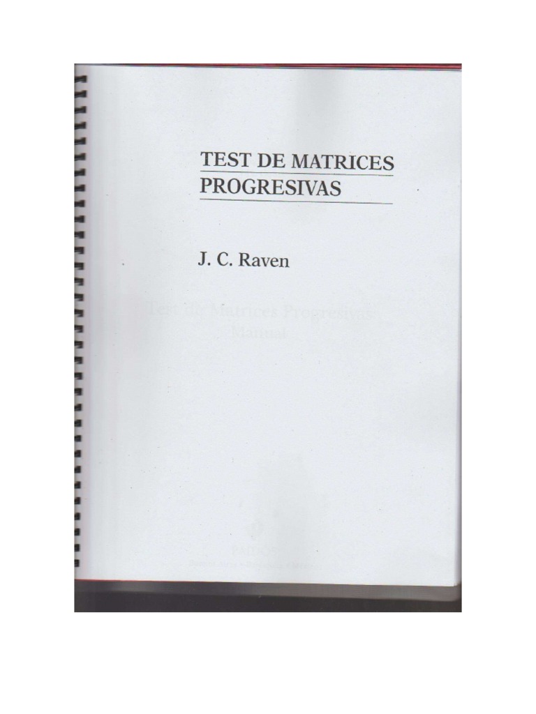 Manual. Test de Matrices Progresivas Raven | PDF