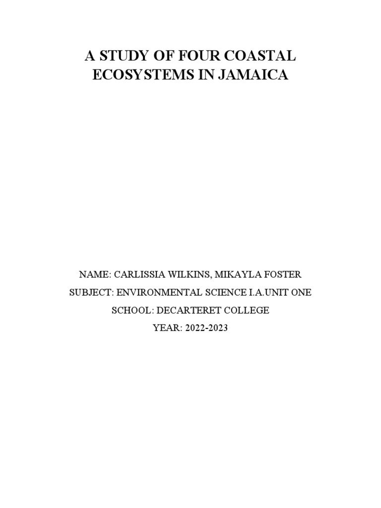 A Study of Four Coastal Ecosystems in Jamaica | PDF | Computers